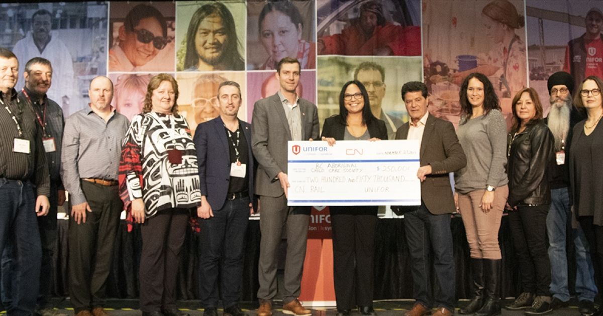 Unifor and CN Rail donate $250,000 to the BC Aboriginal Child Care ...